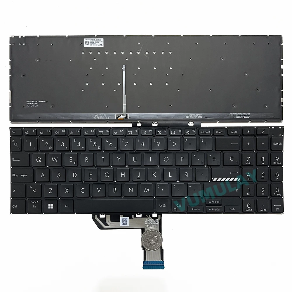 Spanish Backlit Keyboard for Asus Vivobook M6500R M6500Q M6500XV K6500Z ...