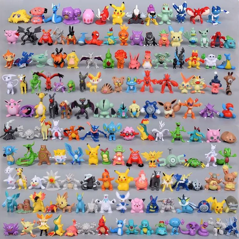 144Pcs No Repeat Mini Pokemon Characters Action Figure 2-3cm Anime ...