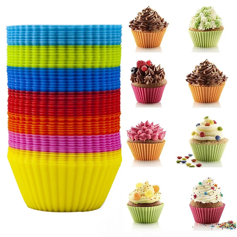 3-5-10pcs-Silicone-Cake-Mold-Round-Muffin-Cupcake-Baking-Molds-DIY-Cake ...