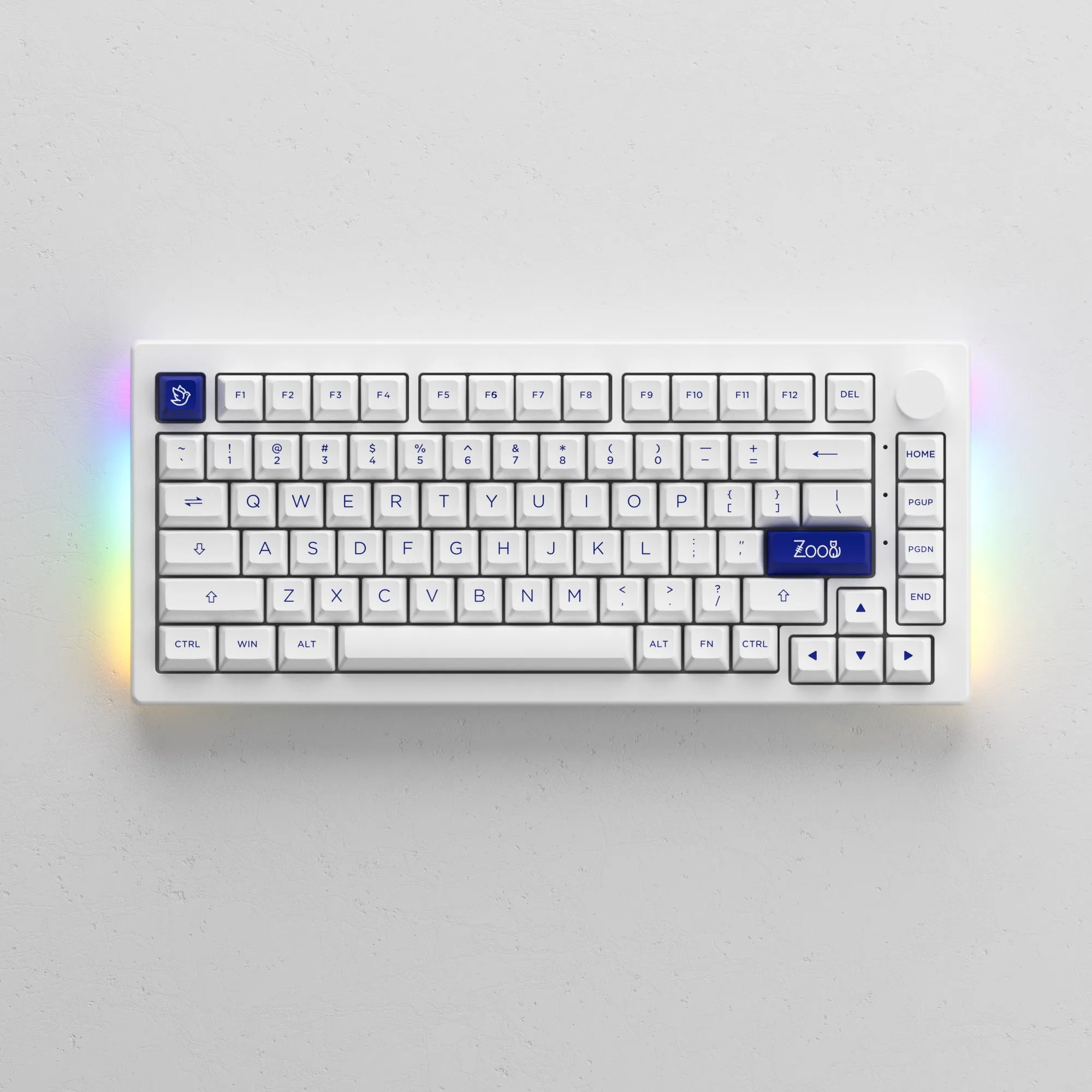 Akko 5075B Plus V2 Blue on White 75% 핫 스왑 가능 RGB 사용자 정의 기계 게임 키보드 2 ...