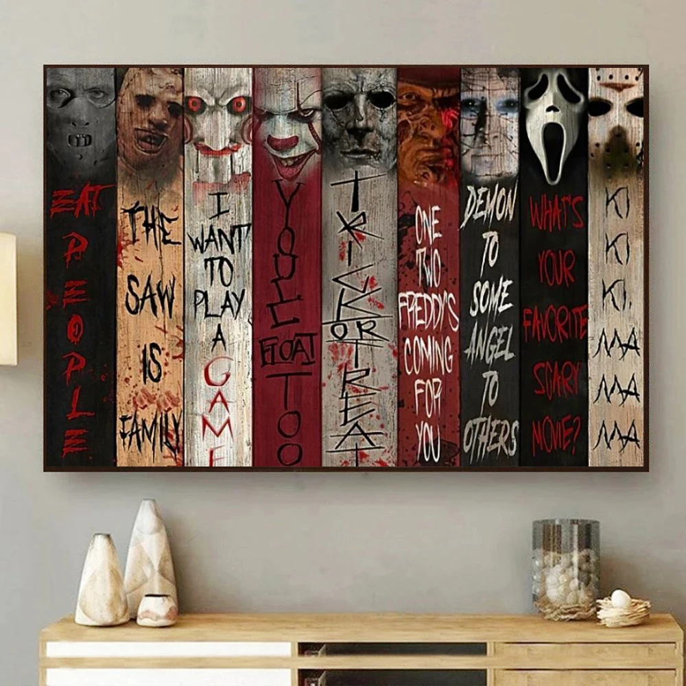 Modern Horror Movie Characters Canvas Painting Wall Art Abstract Movie ...