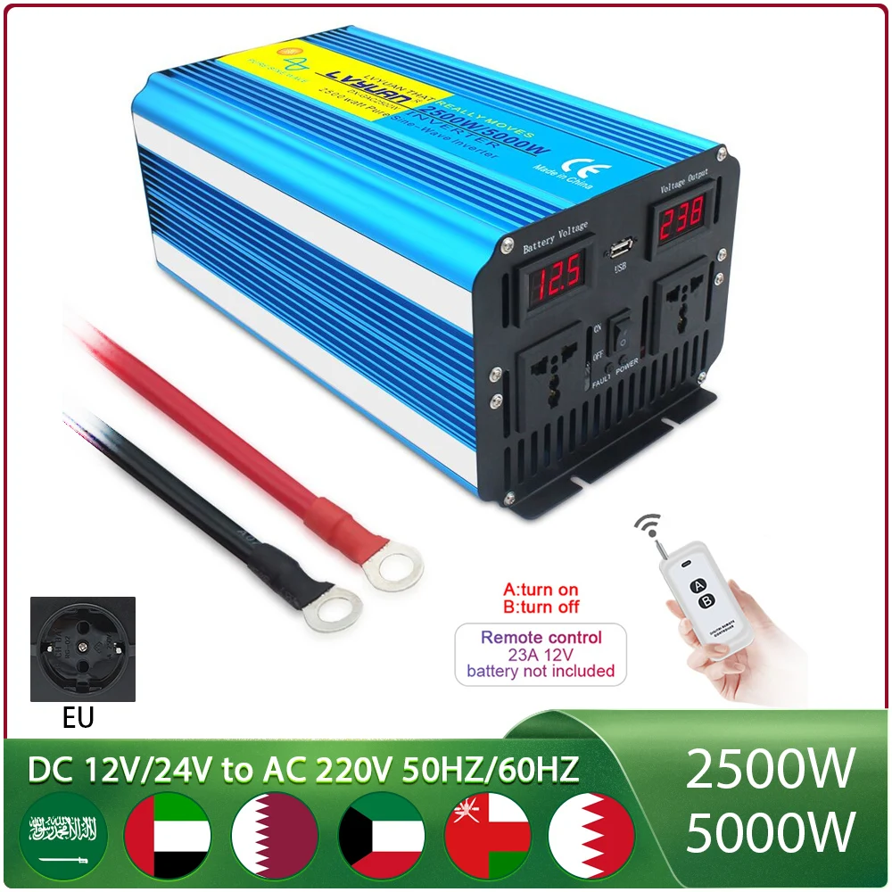 pure-sine-wave-power-inverter-12V-24V-to-220V-50HZ-60HZ-2500W-5000WDC ...