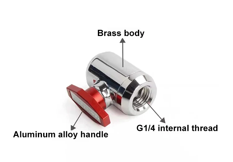 Faucet Dual G1/4 Thread Drain Valve Silver Water Tap Stopper Liquid ...