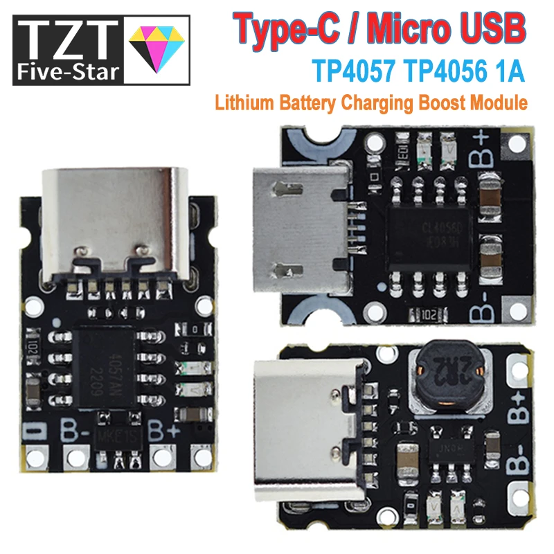 Type-c Usb Tp4057 1a Lithium Battery Charging Protection Board Module ...
