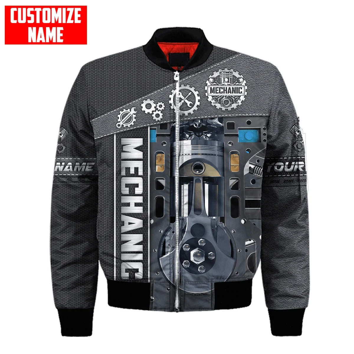 Winter-Fashion-Men-s-Bomber-Jacket-Personalized-Name-Mechanic-3D ...