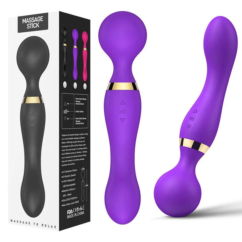 Consoladores inalámbricos USB para mujer, vibrador AV, varita mágica impermeable de 8 ...