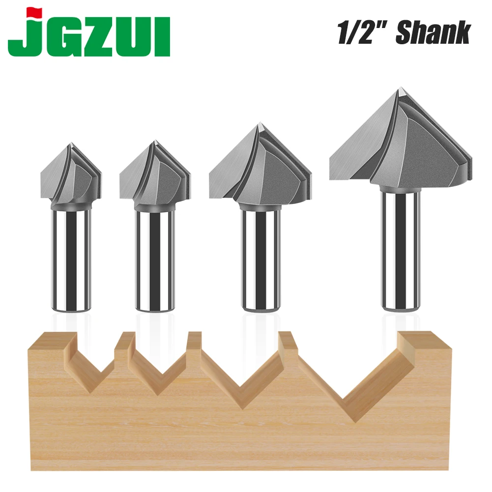 1PC-12mm-1-2in-Shank-90-Degree-V-Type-Slotting-Cutter-Bit-CNC-Carbide ...