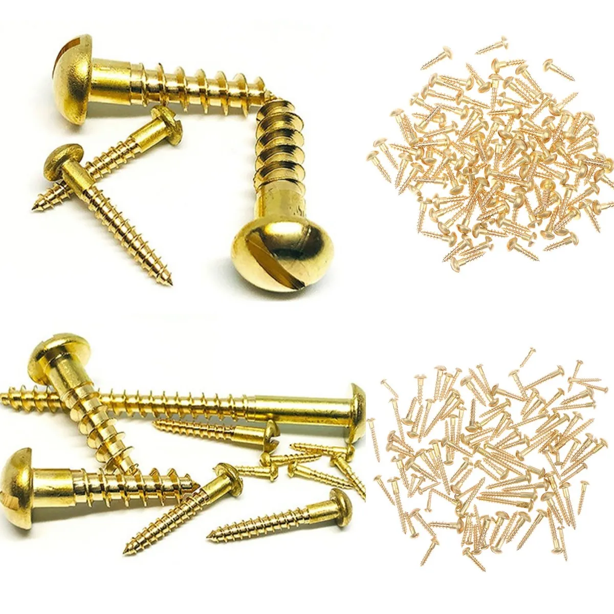 100PCS-M1-6-M3-Brass-Slotted-Pan-Head-Screw-Pure-Brass-Self-tapping ...