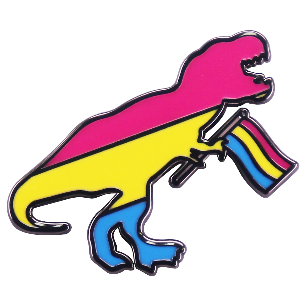 Insignia-de-dinosaurio-Pansexual-Pin-de-esmalte-bandera-del-orgullo ...