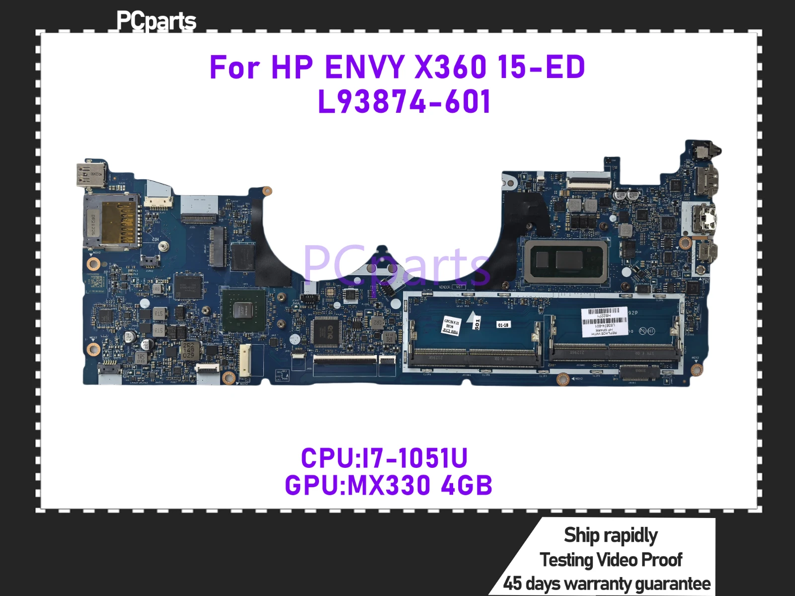 PCparts L93874-601 For HP ENVY X360 15-ED Laptop Motherboard LA-J492P ...