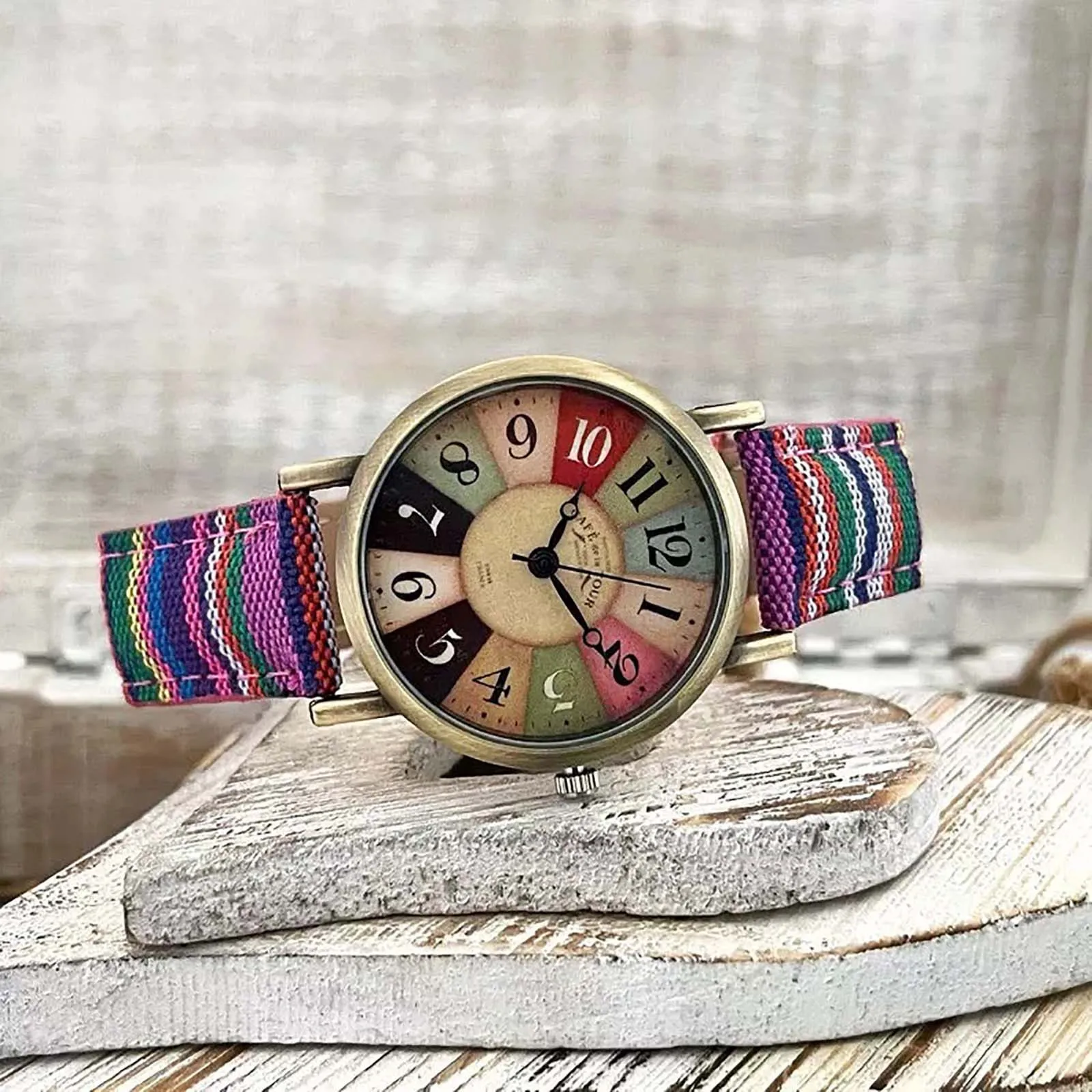 WATCHES-FOR-WOMEN-WITH-MULTICOLOUR-RAINBOW-PATTERN-Men-Hand-Band ...