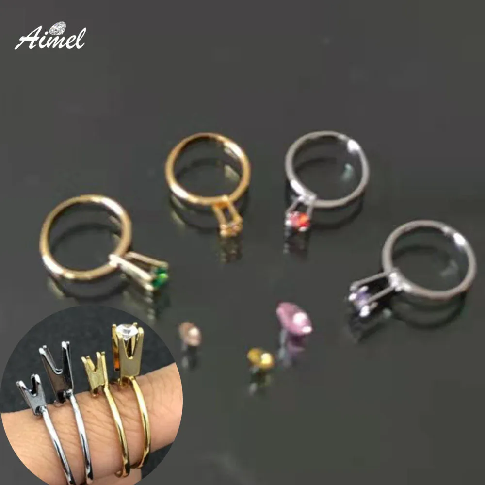 Spring Type Round Ring Stone Gemstone Tweezers Four Claw Diamond ...