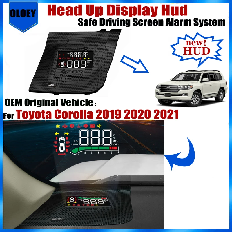 For Toyota Land Cruiser 200 J20 2010 ~ 2021 OEM Head Up Display HUD Safe Driving Screen Alarm ...