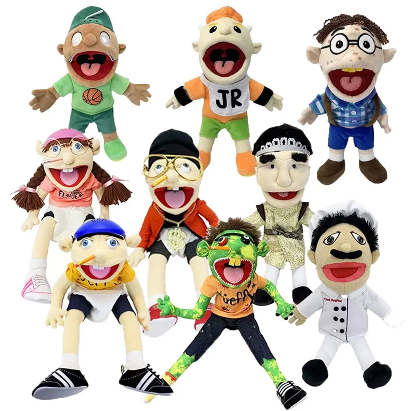 1/2/4pcs Jeffy Hand Puppet Feebee Rapper Zombie Plush Doll Toy Talk ...