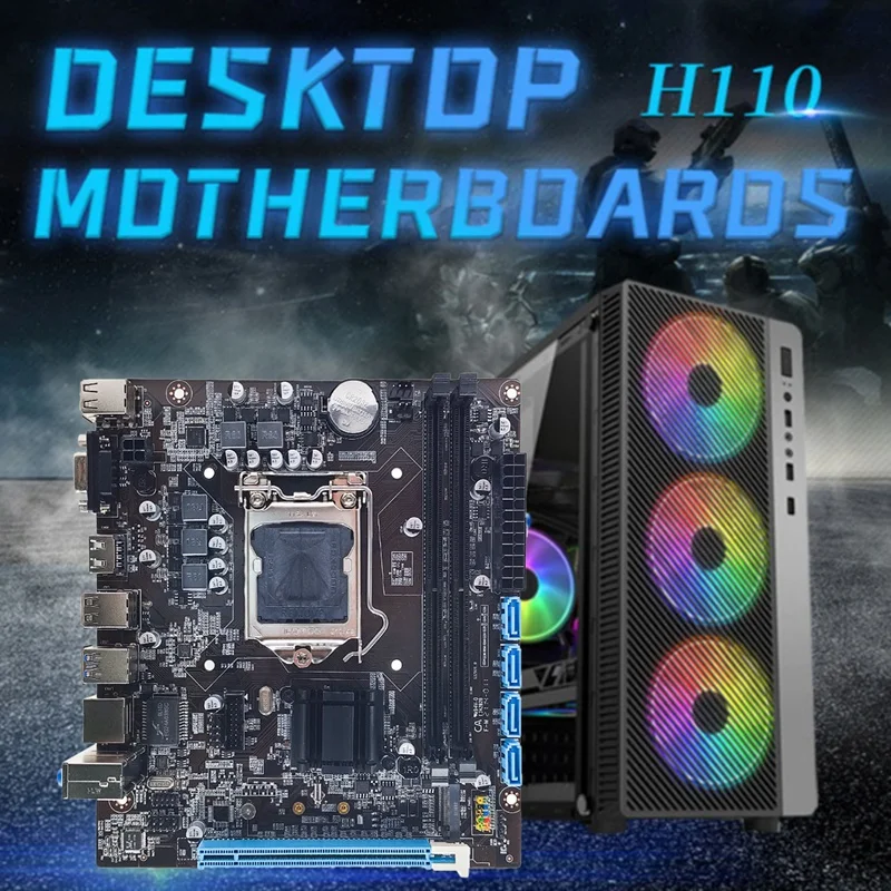 H110-Motherboard-LGA1151-M-2-NVME-Support-2XDDR4-RAM-Gigabit-LAN-For-6 ...
