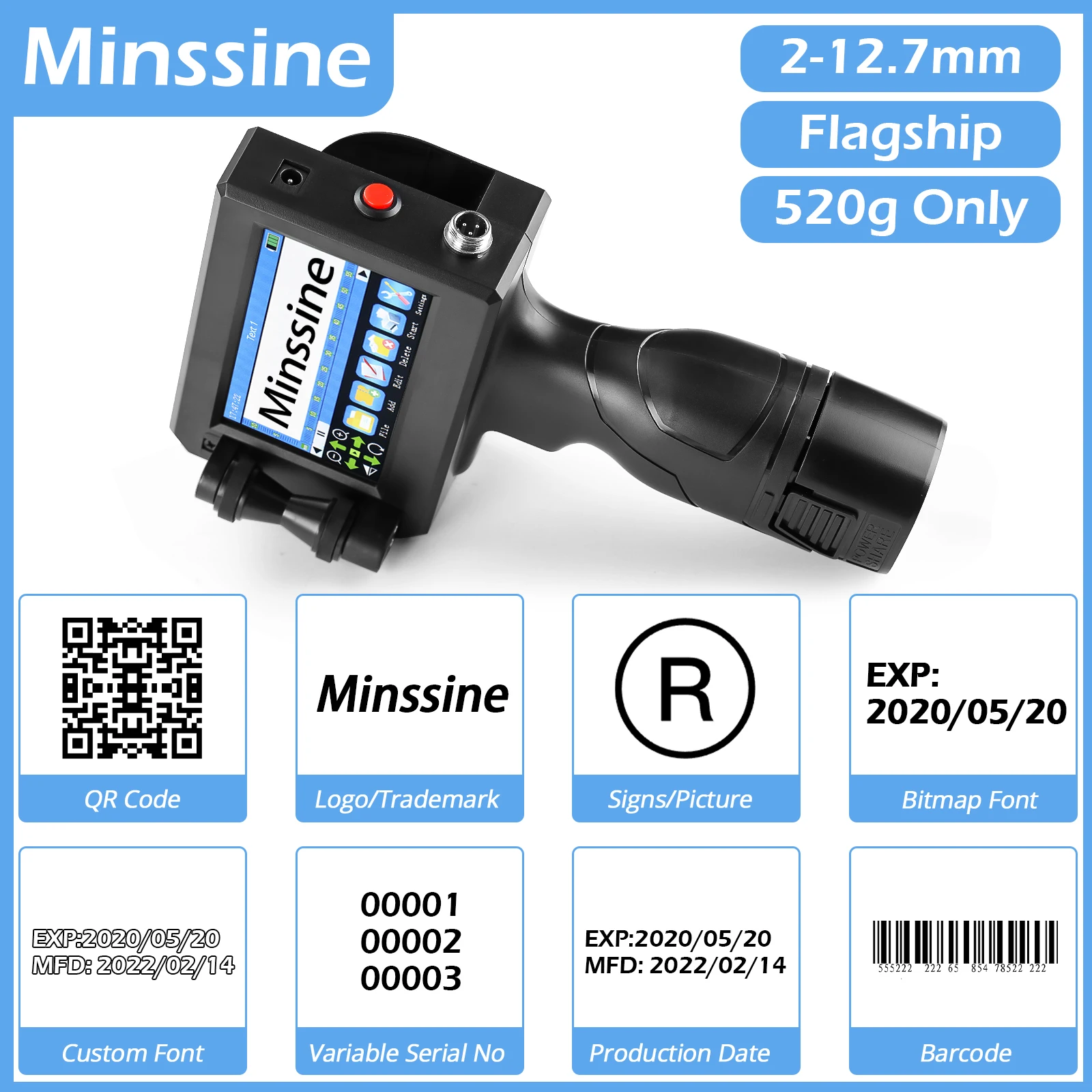 12-7Mm-Draagbare-Inkjetprinter-Voor-Qr-Barcode-Batchnummer-Logo ...