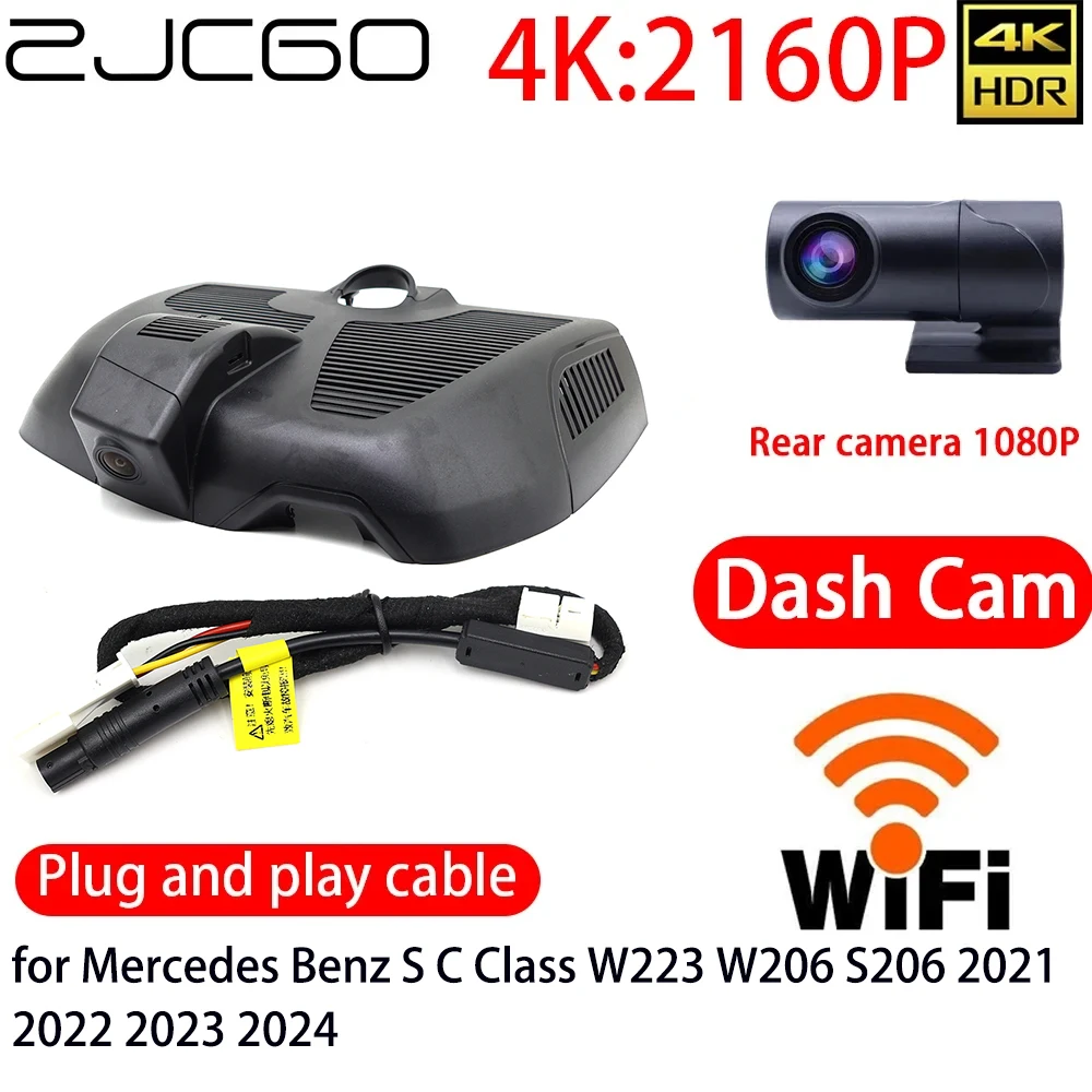 ZJCGO 4K Car DVR Dash Cam Wifi Front Rear Camera 24h Monitor for ...