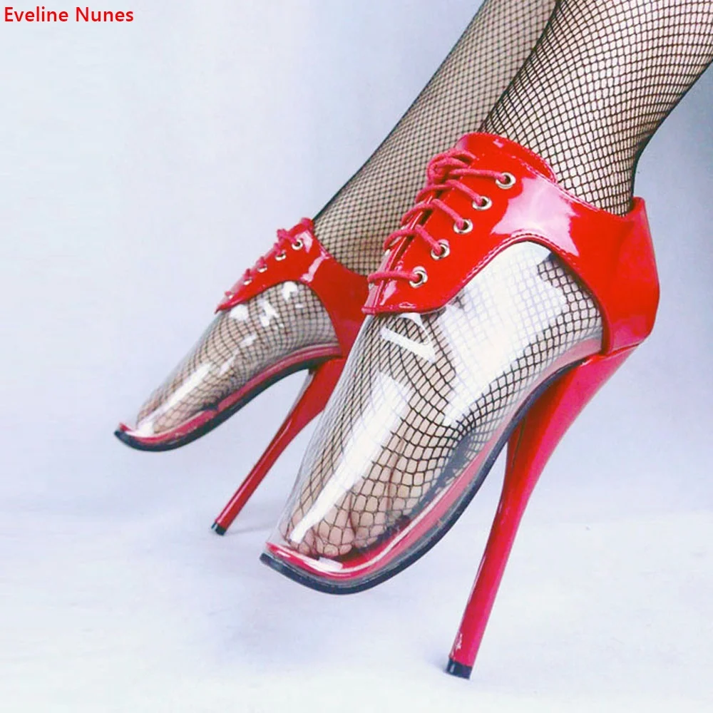 Red Ballet Sexy Pumps 2022 Solid Round Toe Super Heel Stiletto Cross ...