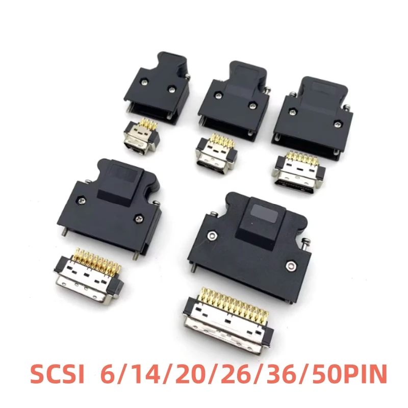 1pc SCSI Connector MDR 14 20 26 36 50 Pin MDR Male Servo Receptacles ...