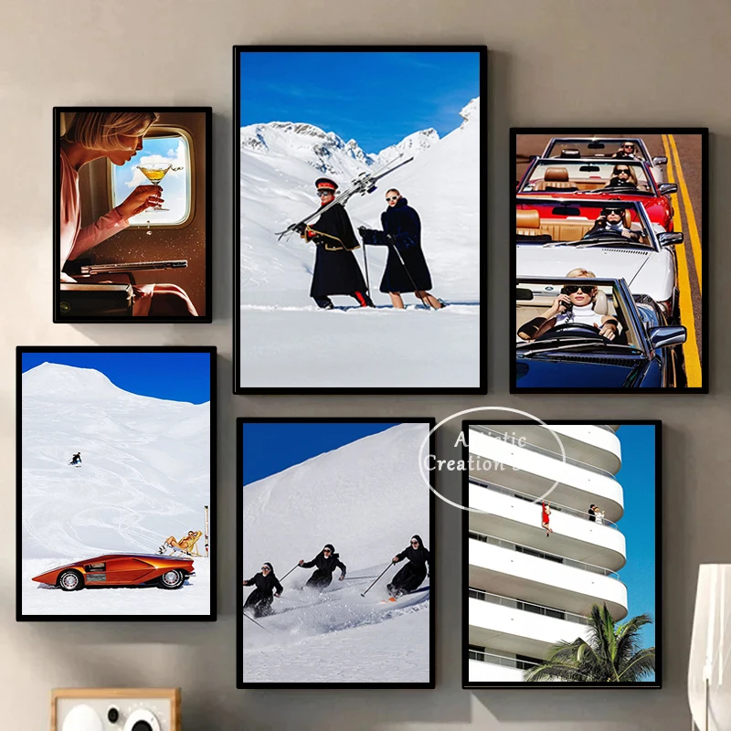 Skiing-Guide-Photography-Prints-Modern-Art-Canvas-Painting-Ski-Patrol ...