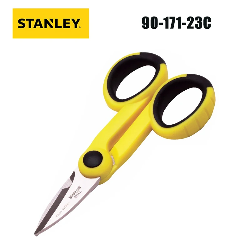 Stanley 90-171-23C Dual Color Handle Electrician's Scissors ...