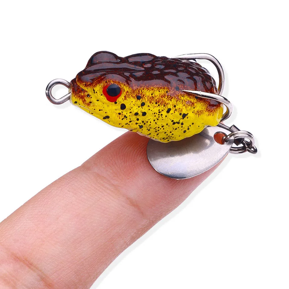 Topwater-Frog-Soft-Lure-Bass-Fishing-Lure-Floating-3D-Frog-Soft-Bait ...