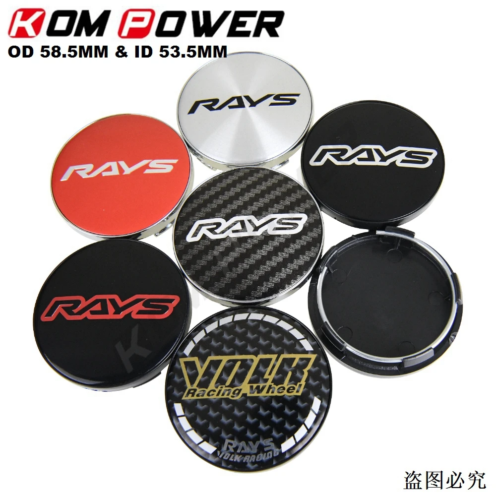 4PCS OD 58MM / ID 53MM Wheel Cap VOLK RAYS Emblem Wheel Center Hub Cap ...