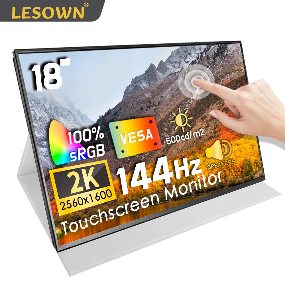 LESOWN-144Hz-2-5K-Ultrawide-USB-C-Touchscreen-Monitor-18-inch-Portable ...