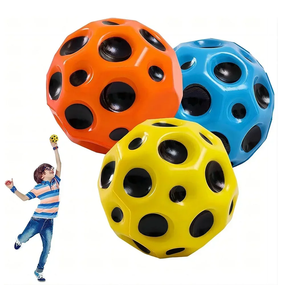 Pu-Resilience-Hole-Ball-Soft-Bouncy-Ball-Anti-fall-Moon-Shape-Porous ...