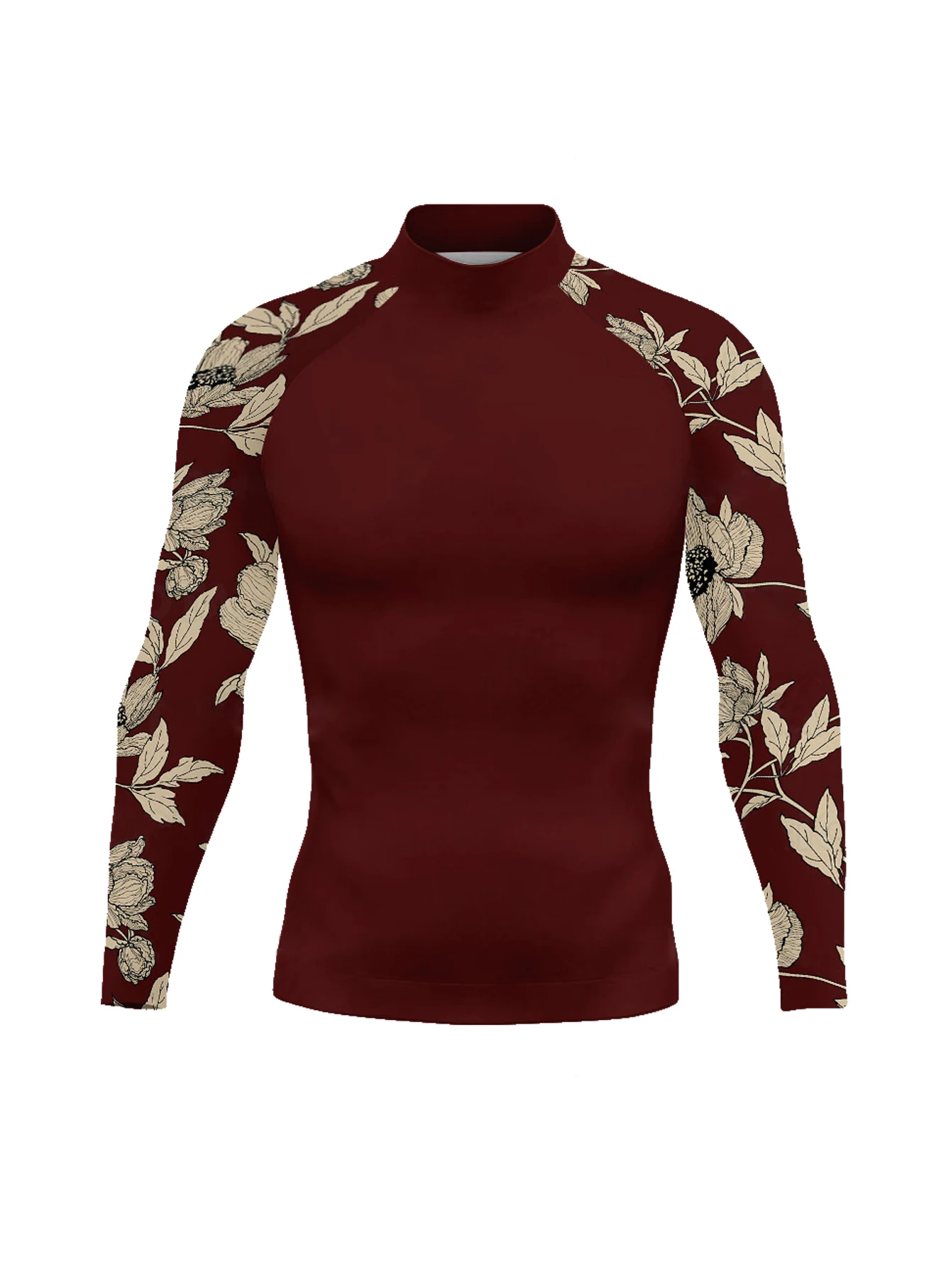 Rashguard Men Swim Long Sleeves Diving UV Protection UPF 50+ Elastic ...