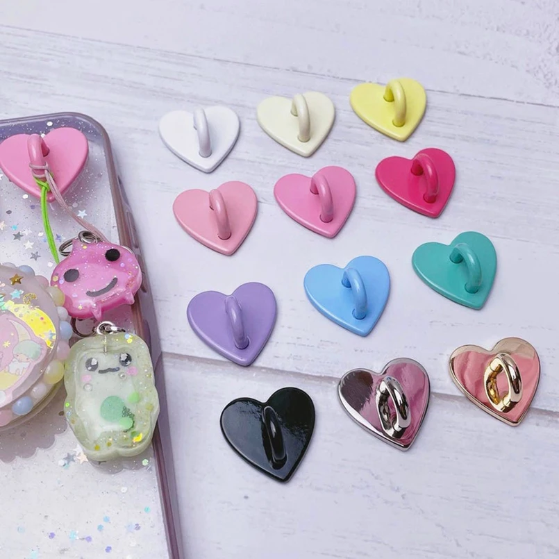 Kawaii-Adhesive-Metal-Heart-Phone-Charm-Holder-Mobile-Phone-Case-Finger ...