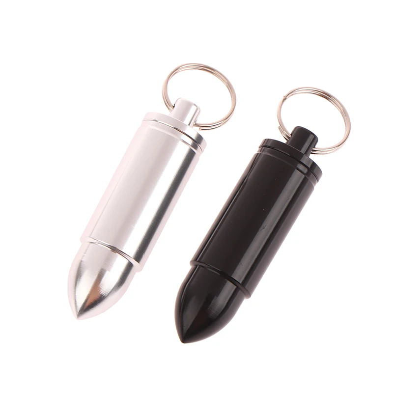 Bullet-Waterproof-Metal-Pill-Bottle-Keychain-Portable-Outdoor-Medicine ...