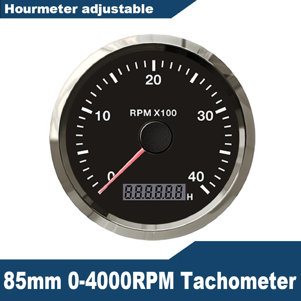 New-Car-Boat-85mm-Tachometer-3K-RPM-4K-RPM-8K-RPM-12K-RPM-Gauge-with ...