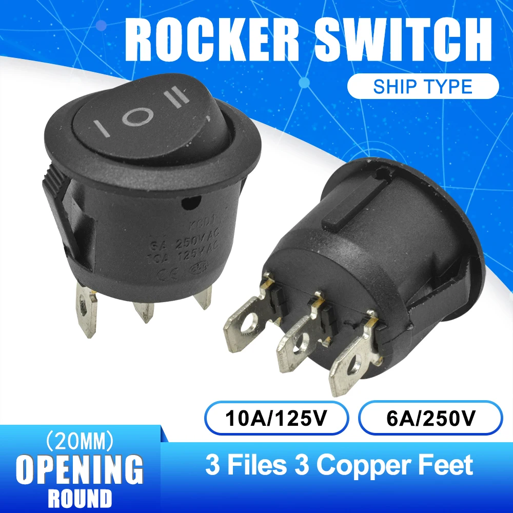 Round-Rocker-Mini-Toggle-Switch-Bot-o-Interruptor-para-Auto-Carro-RV ...