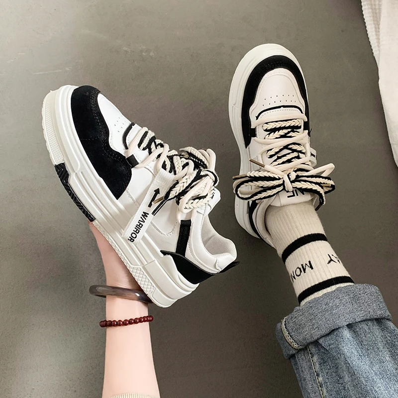 Zapatos-deportivos-de-plataforma-de-vulcanizaci-n-con-cordones-para-mujer-calzado-informal-c ...