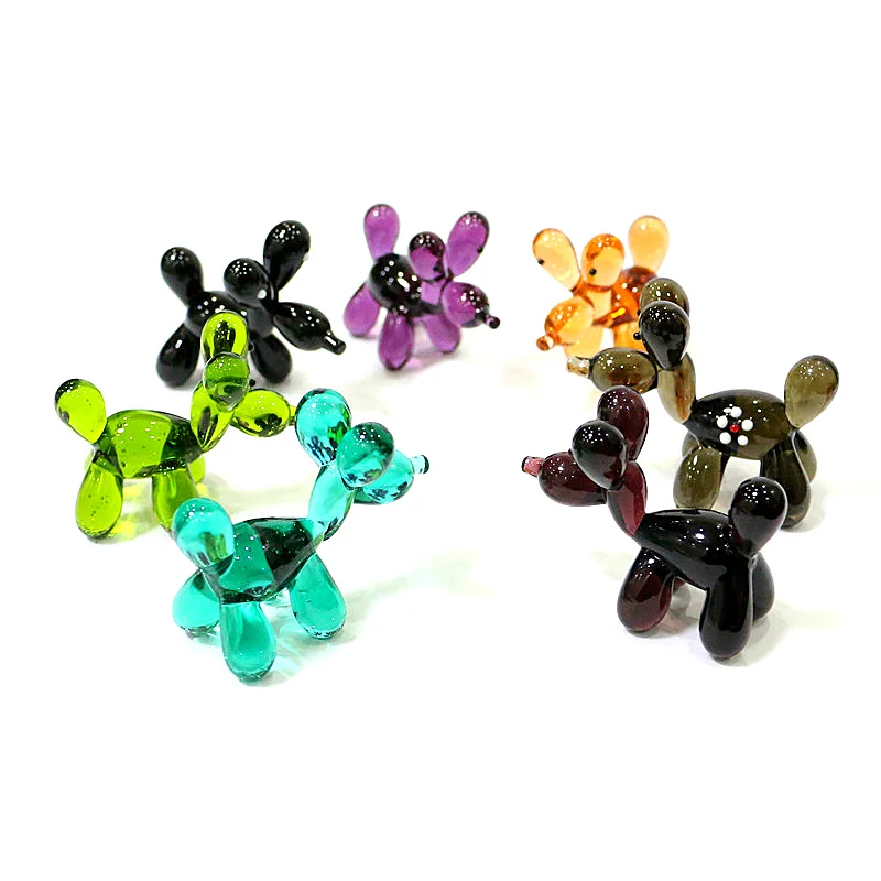 Colorful-Cute-Balloon-Dog-Mini-Figurine-Glass-Craft-Ornaments-Funny ...