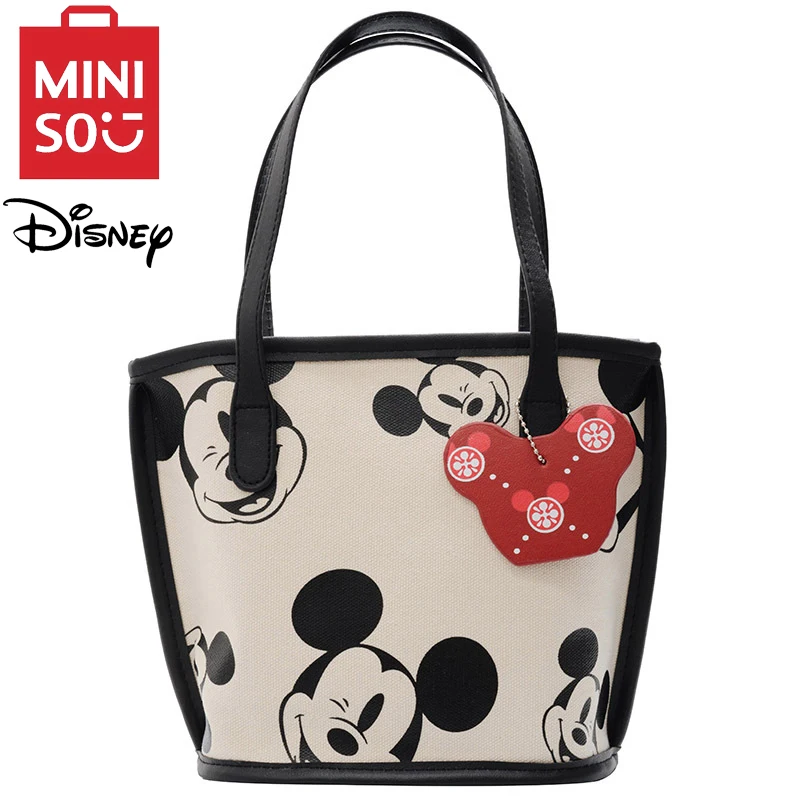 MINISO-Disney-Cute-Print-Mickey-Canvas-Bag-Cartoon-Fashion-Casual-Mini ...