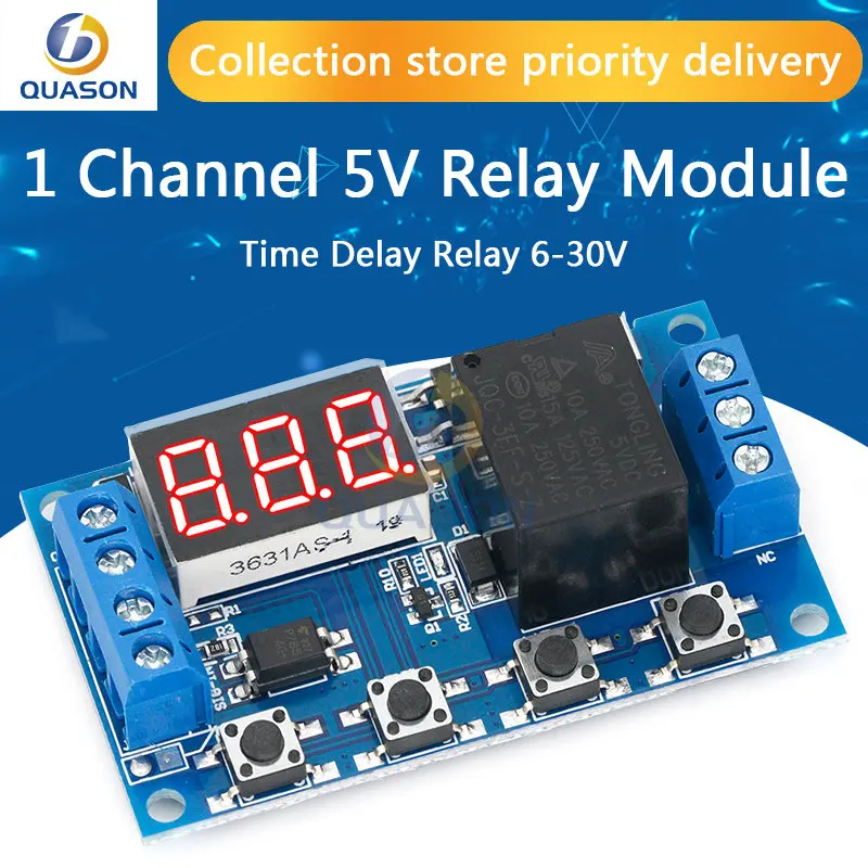 1 Channel 5V Relay Module Time Delay Relay Module Trigger OFF/ON Switch ...