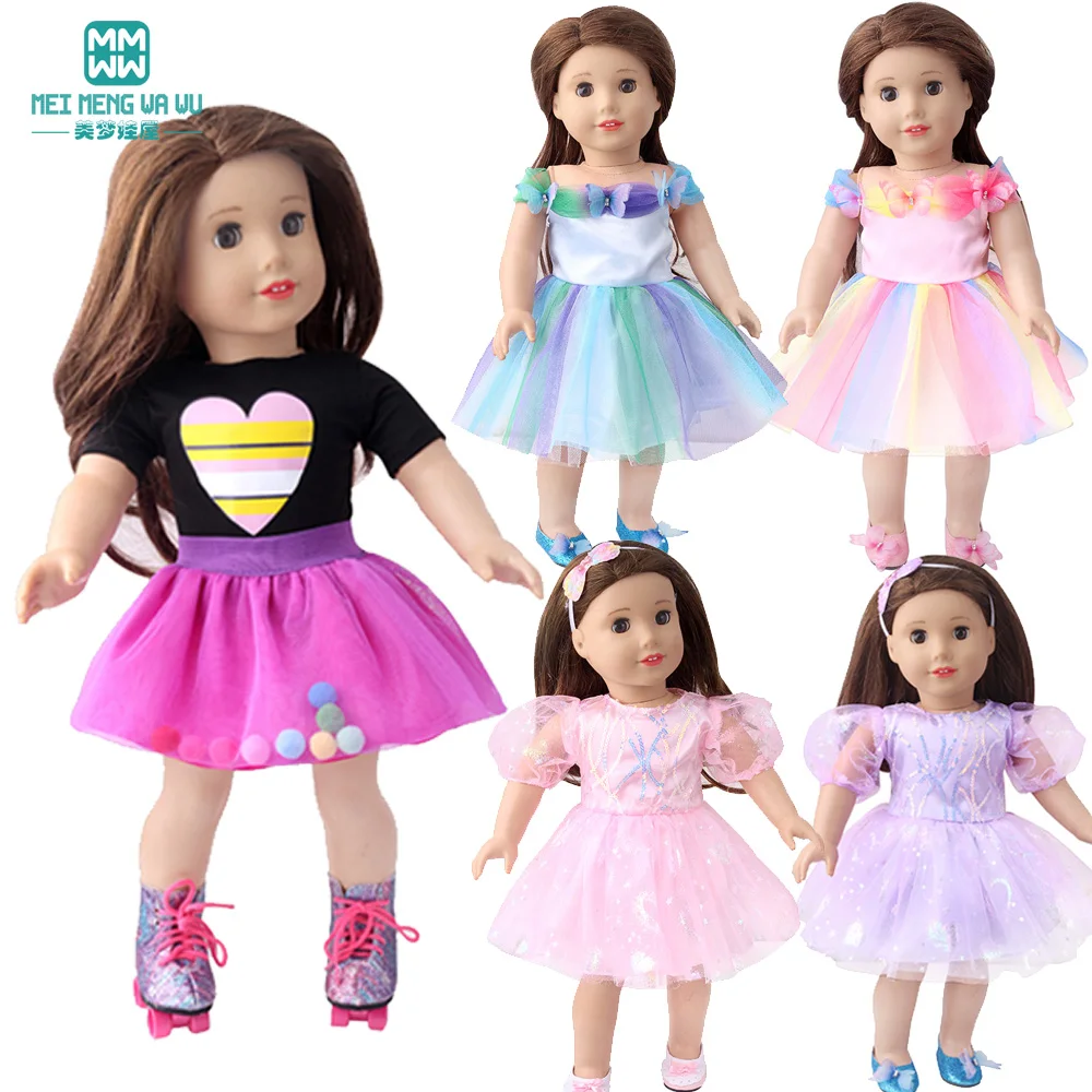 Clothes-for-doll-Sequined-dress-shoes-fit-43-45cm-baby-Toy-New-Born ...