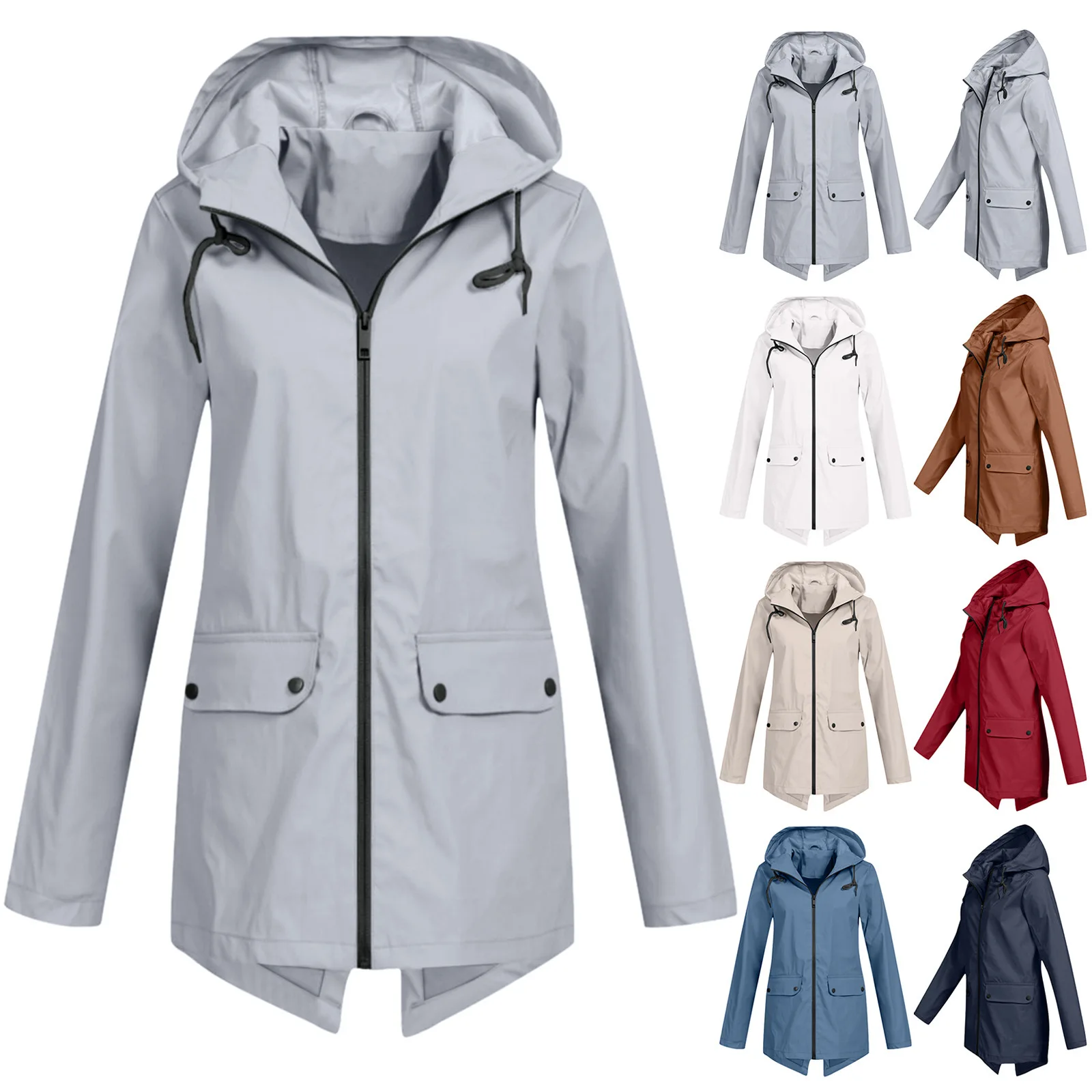 Waterproof clothing zipper hooded lightweight outdoor waterproof ...