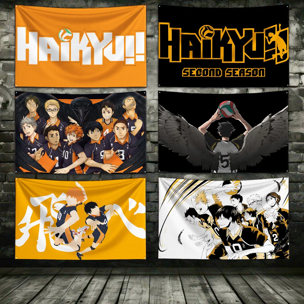 60 x 90cm Japan Anime Volleyball Boy Haikyuu Flag Polyester Digital ...
