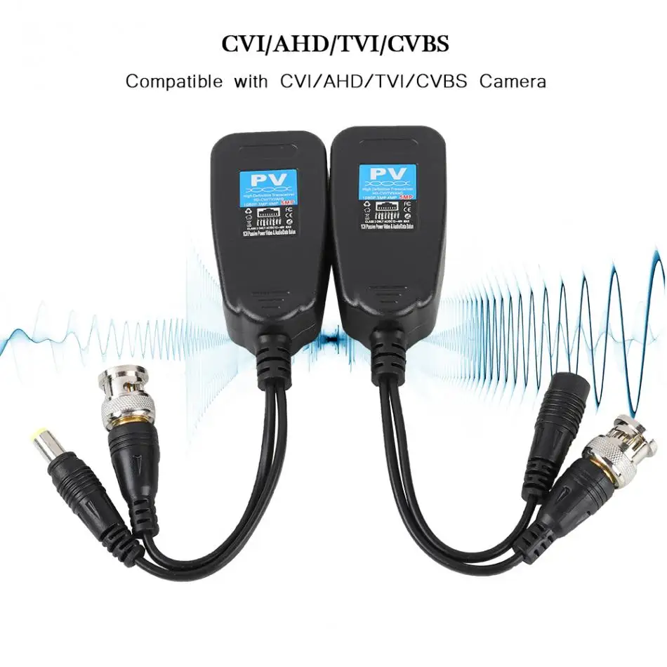 CCTV BNC Video Power Balun Transceiver to CAT5e/6 RJ45 Connector For ...