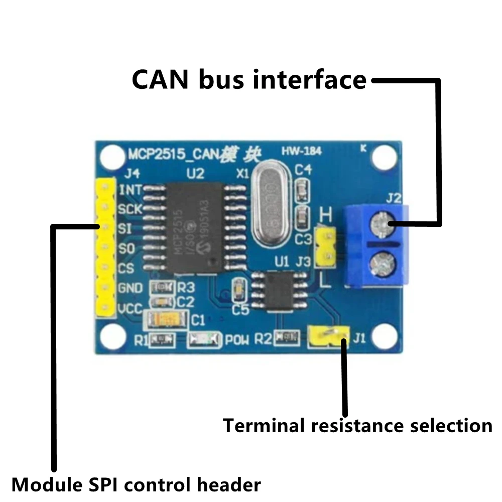 MCP2515-CAN-Bus-Module-Board-TJA1050-Receiver-SPI-For-51-MCU-ARM ...