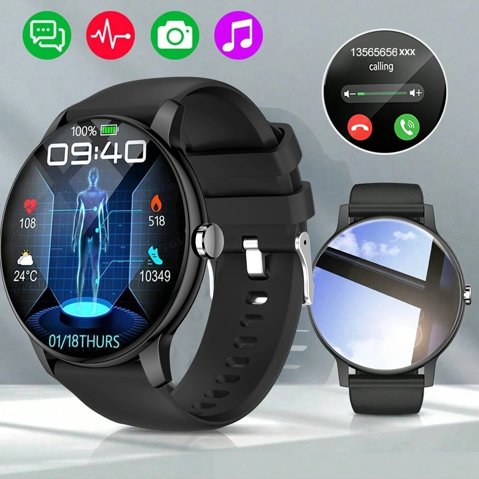 Smart watch, multi-sport mode, message reminder view, multiple APP ...