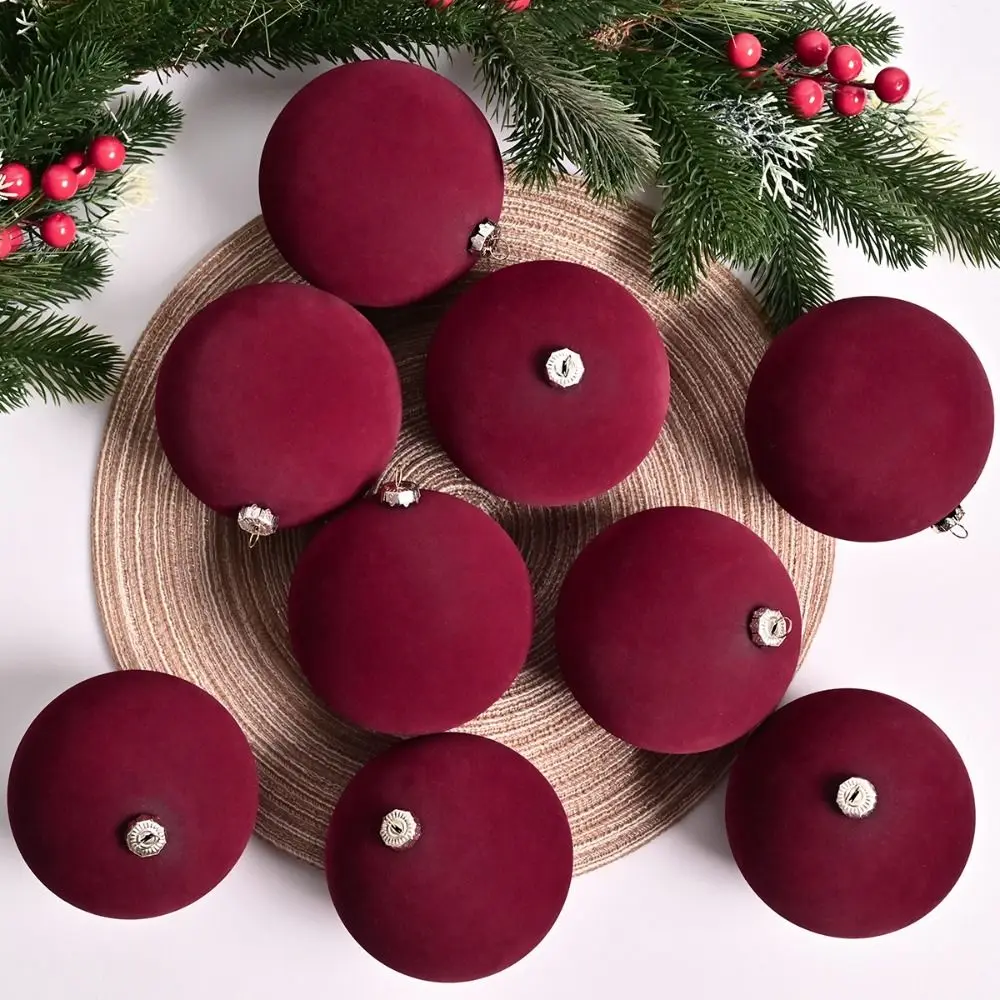10cm Velvet Christmas Ball Pendant Shatterproof Reusable Christmas ...