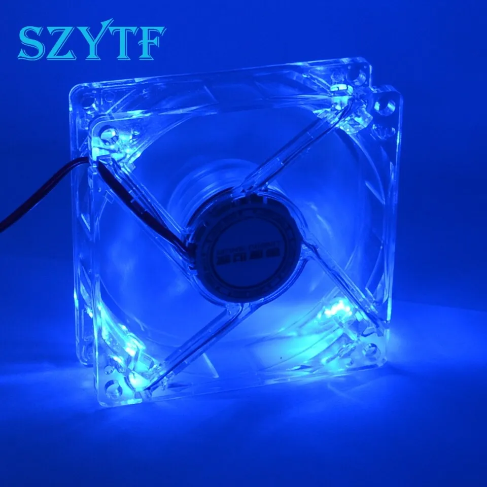 pc-computer-fan-case-cooling-fan-unit-fan-8025-8cm-with-blue-LED-lights ...