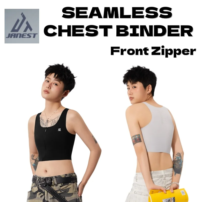 Chest Binder Front Zipper Binder Chest Sprorts Flatten Binder Seamless ...