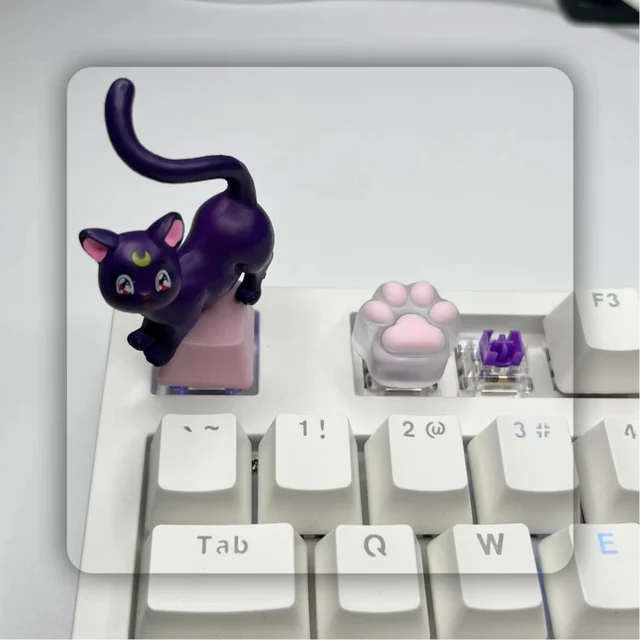 DIY Cartoon Anime Custom Cat Keycap Bottom Backlight Cherry MX Teclado ...