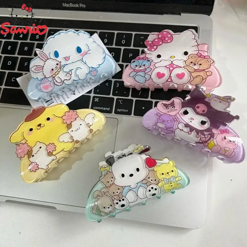Sanrio-Acrylic-Hair-Claw-Clips-Hello-Kitty-Cinnamoroll-Kuromi-Hair-Grab ...