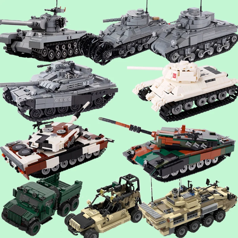 WW2-Military-Main-Battle-Tank-Weapon-Building-Blocks-Army-Officer ...
